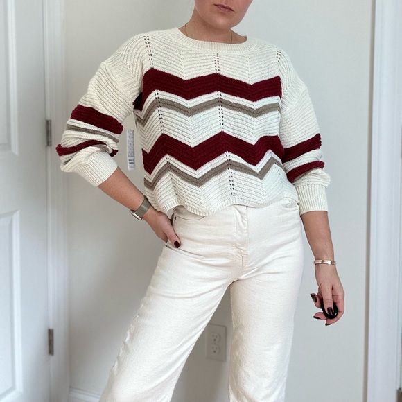 Love Knits NYC | Sweaters | Zigzag Pointelle Crop Sweater | Poshmark
